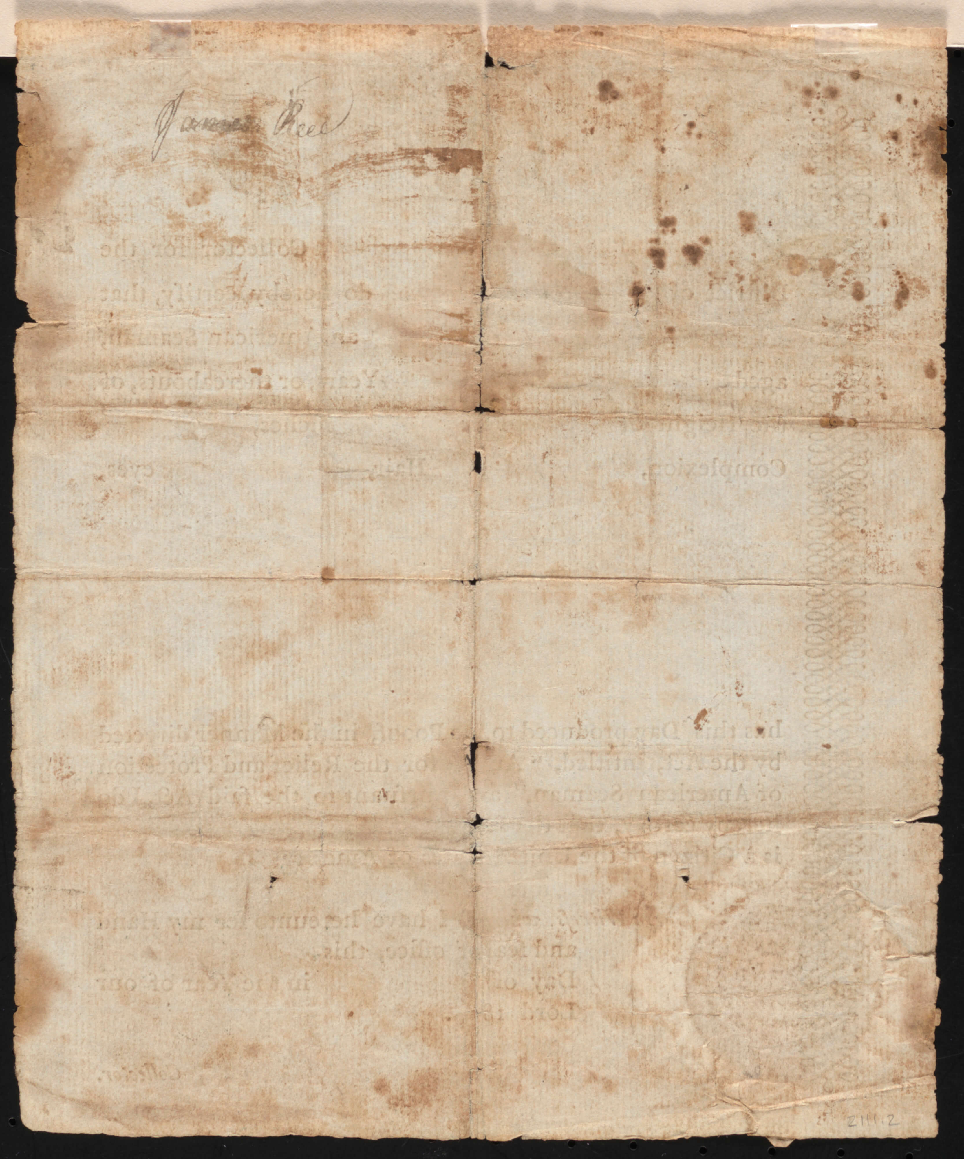 Seaman’s Protection Certificate for James Reed, Jr., December 21, 1814 ... Seaman’s Protection Certificate for James Reed, Jr., December 21, 1814 ...
